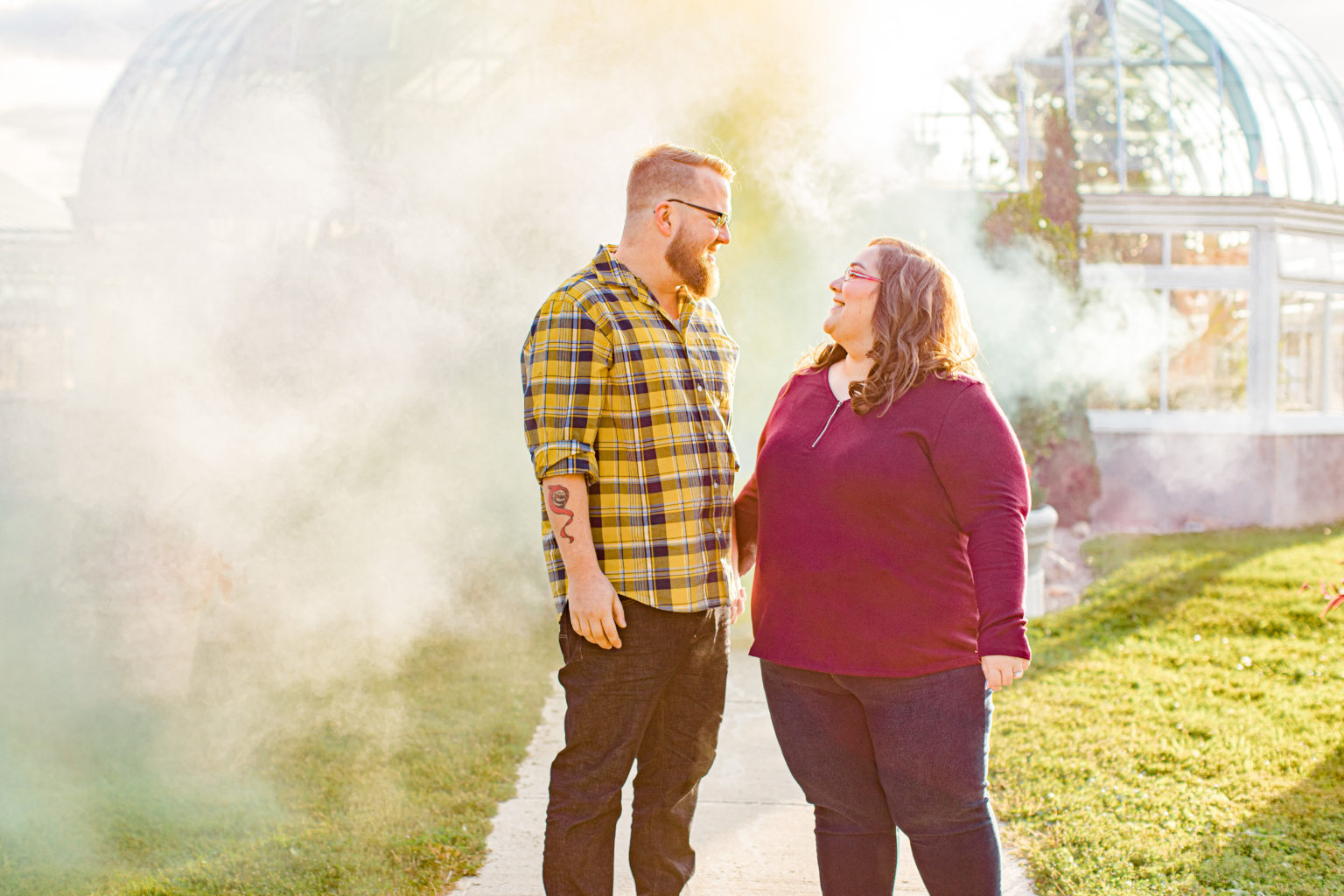 Smoke Bombs & Confetti Engagement - Grey Loft Studio